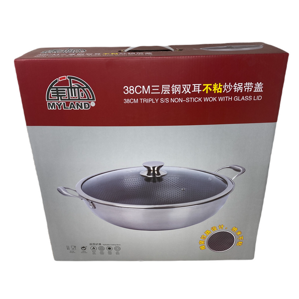 S/s Wok With Glass Lid – Al Premium Food Mart - McCowan